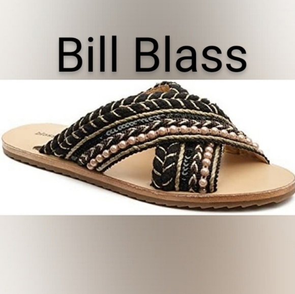 bill blass | Shoes | Bill Blass Jaden Criss Cross Pearl Sequin Mule ...